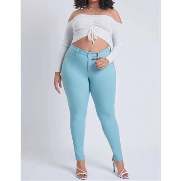 YMI | Jeans | New Ymi Plus Size Hyper Stretch Skinny Jean In Sky Blue | Poshmark